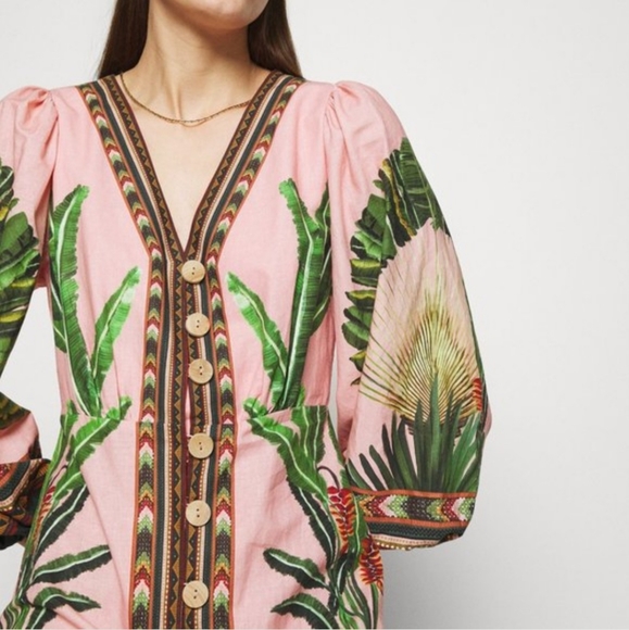 FARM Rio | Dresses | Farm Rio Linen Amazonia Jungle Palm Tree Fronds ...